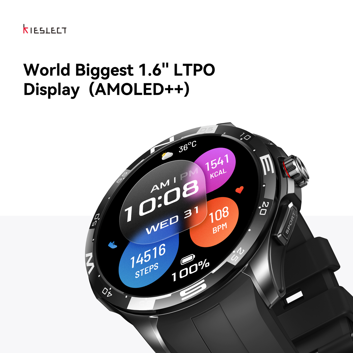 Kieslect Actor Smartwatch with GPS+5ATM and Stunning Ceramic Bezel (OF – kieslect morocco